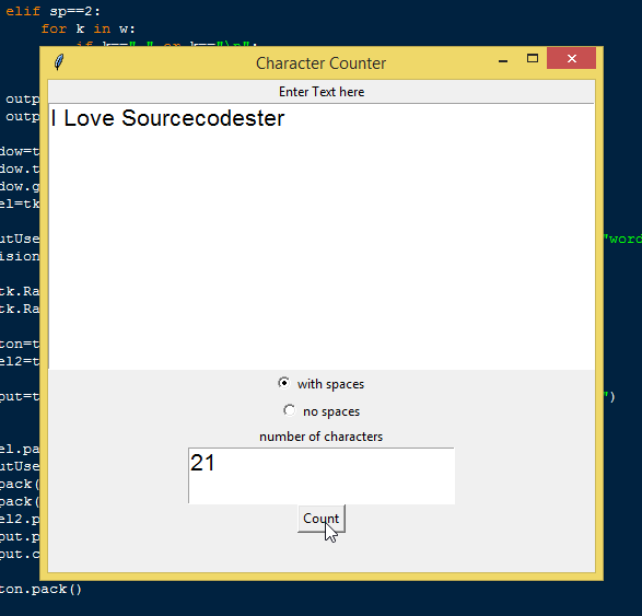 Simple Character Counter App Using Tkinter In Python Free Source Code Sourcecodester